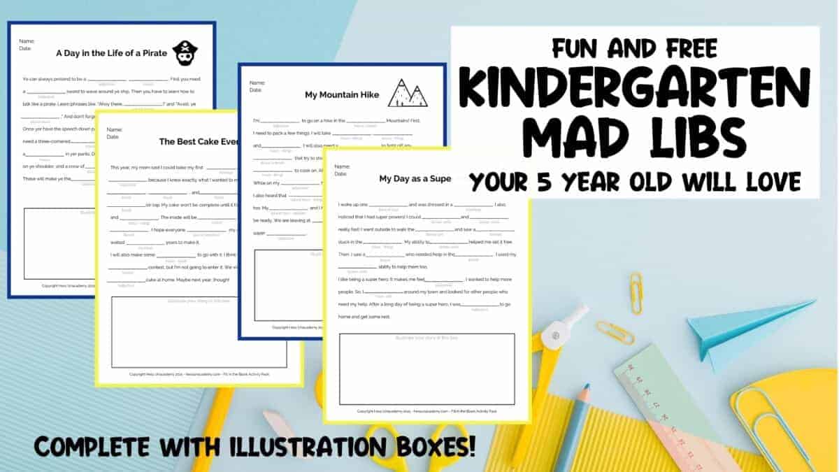 Fun and Free Kindergarten Mad Libs - Hess UnAcademy