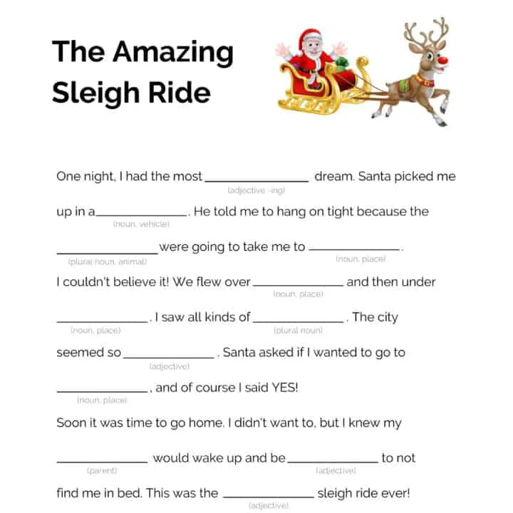 Festive and Fun Christmas Mad Libs - Hess UnAcademy