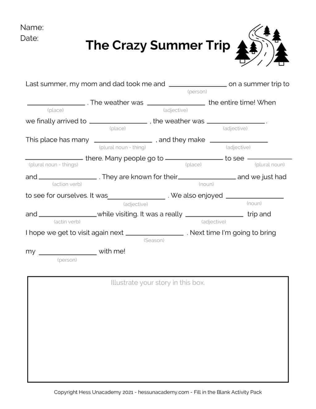 Summer Mad Libs To Print