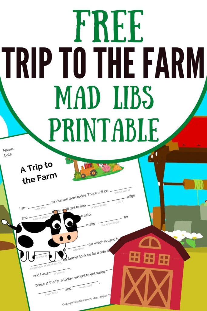 Free Trip To The Farm Mad Libs Printable Template - Hess UnAcademy
