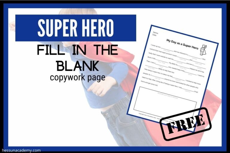 Free Super Hero Mad Lib Printable - Hess UnAcademy