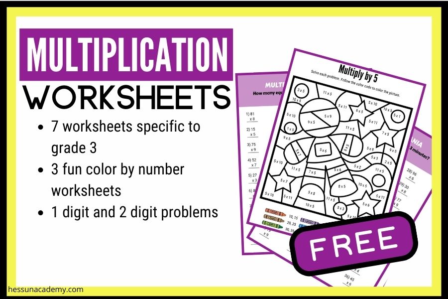 Multiplication Worksheets for Grade 3 | Free Printable PDFs - Hess ...