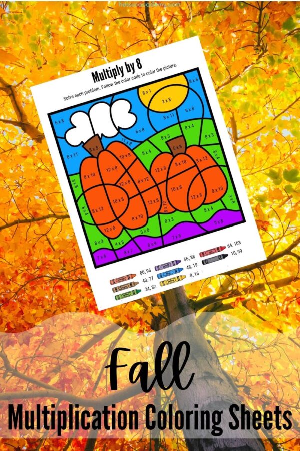 Free Fall Multiplication Color By Number Worksheets | Because Math ...
