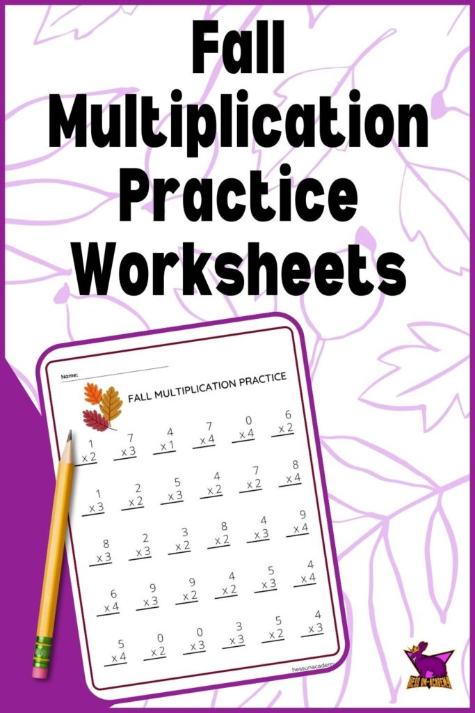 Free Fall Multiplication Worksheets - Hess UnAcademy