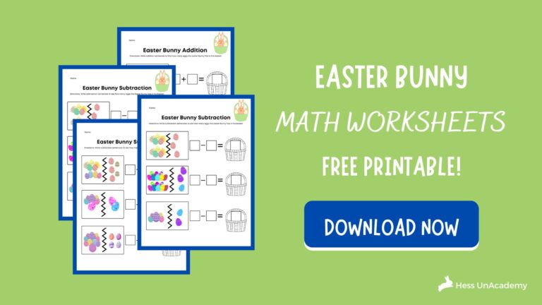 Free Easter Bunny Math Worksheets - Hess UnAcademy