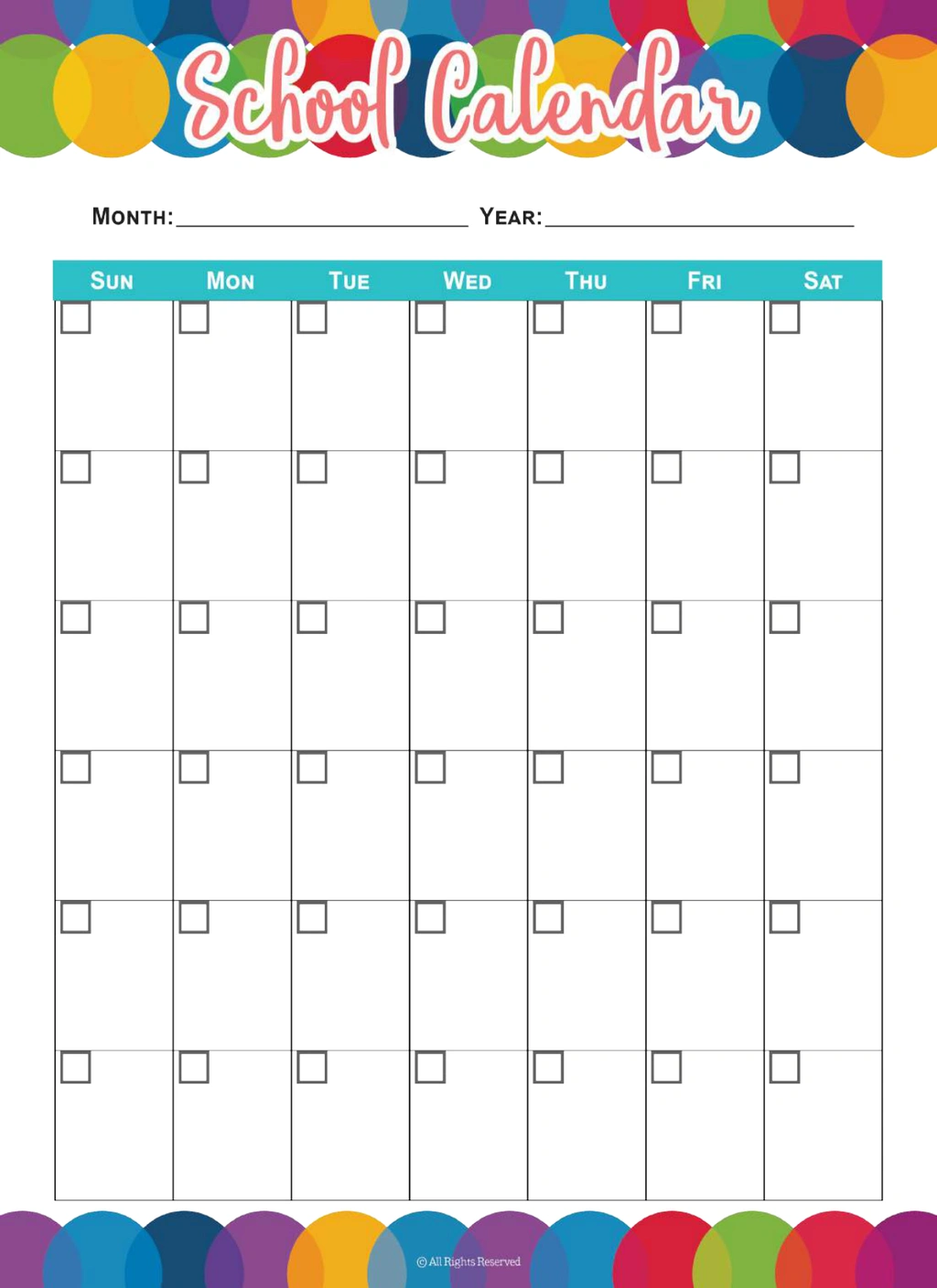 Colorful Homeschool Calendar - Hess UnAcademy