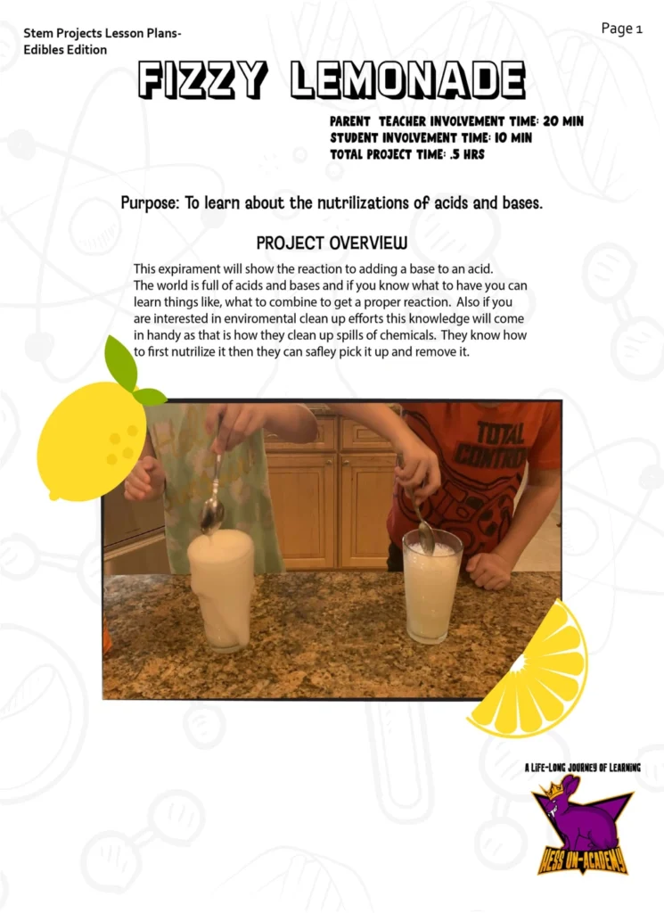 Free Fizzy Lemonade STEM Chapter Sample | Home Education Resources