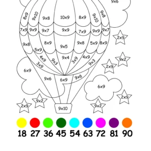 Multiplication Color by Number Fish - Hess UnAcademy