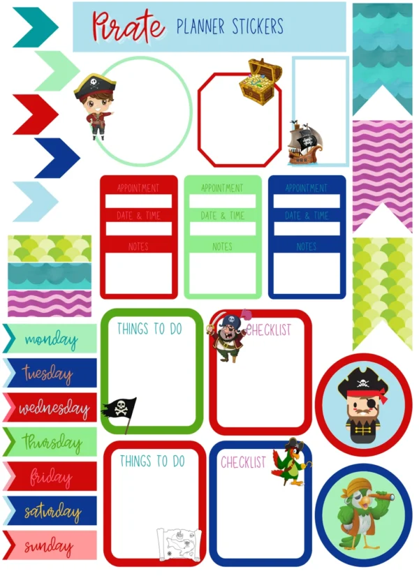Pirate Planning Stickers (Life) - Hess UnAcademy