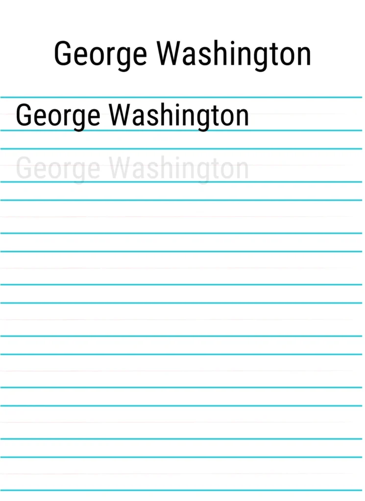 George Washington Print Writing - Hess UnAcademy